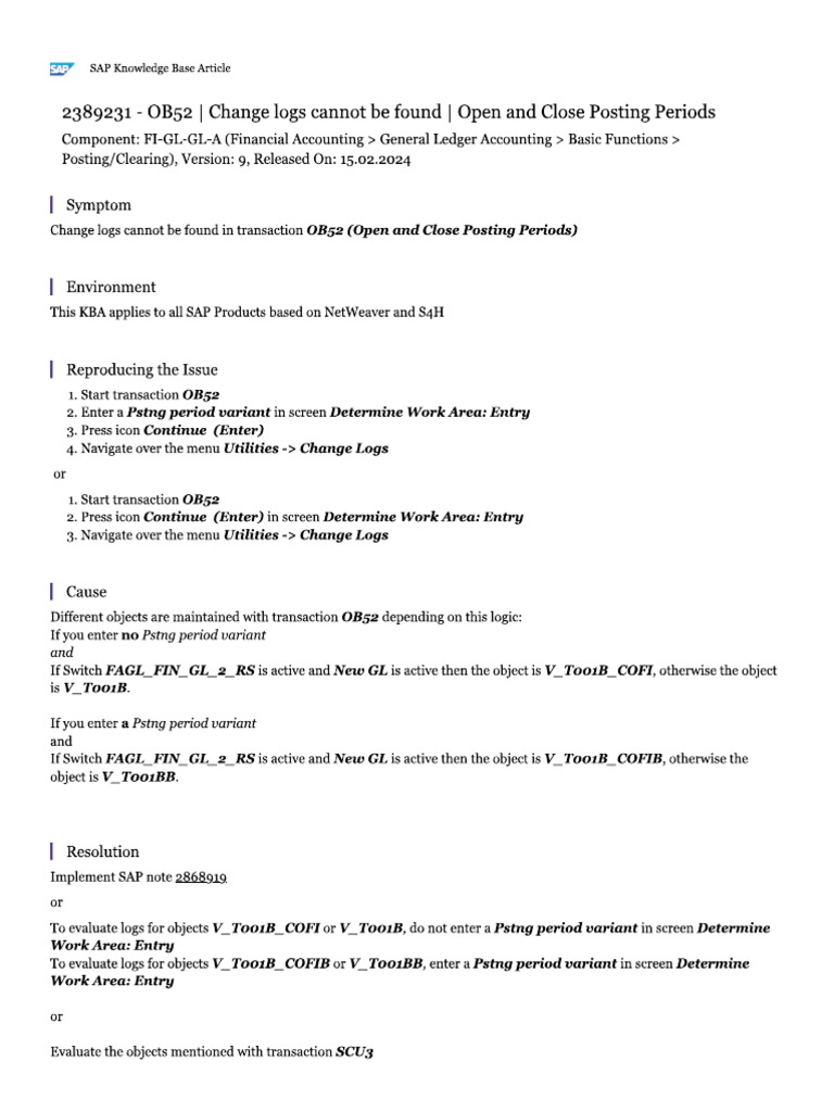 OB52 Change Logs | PDF