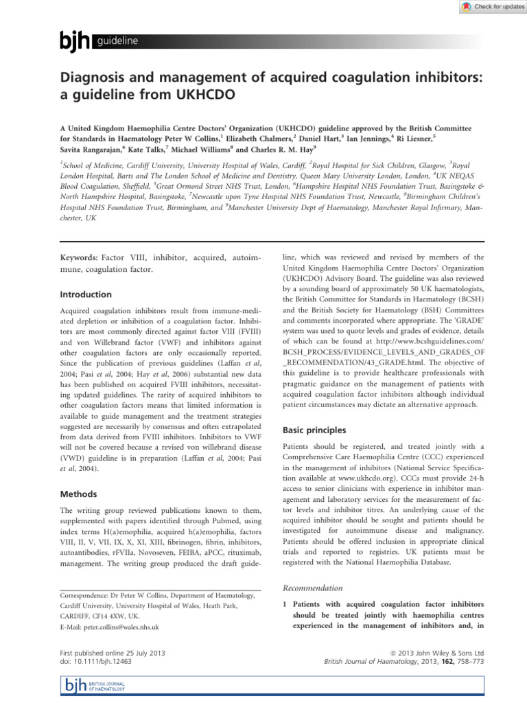 Br J Haematol - 2013 - - Diagnosis and management of acquired ...