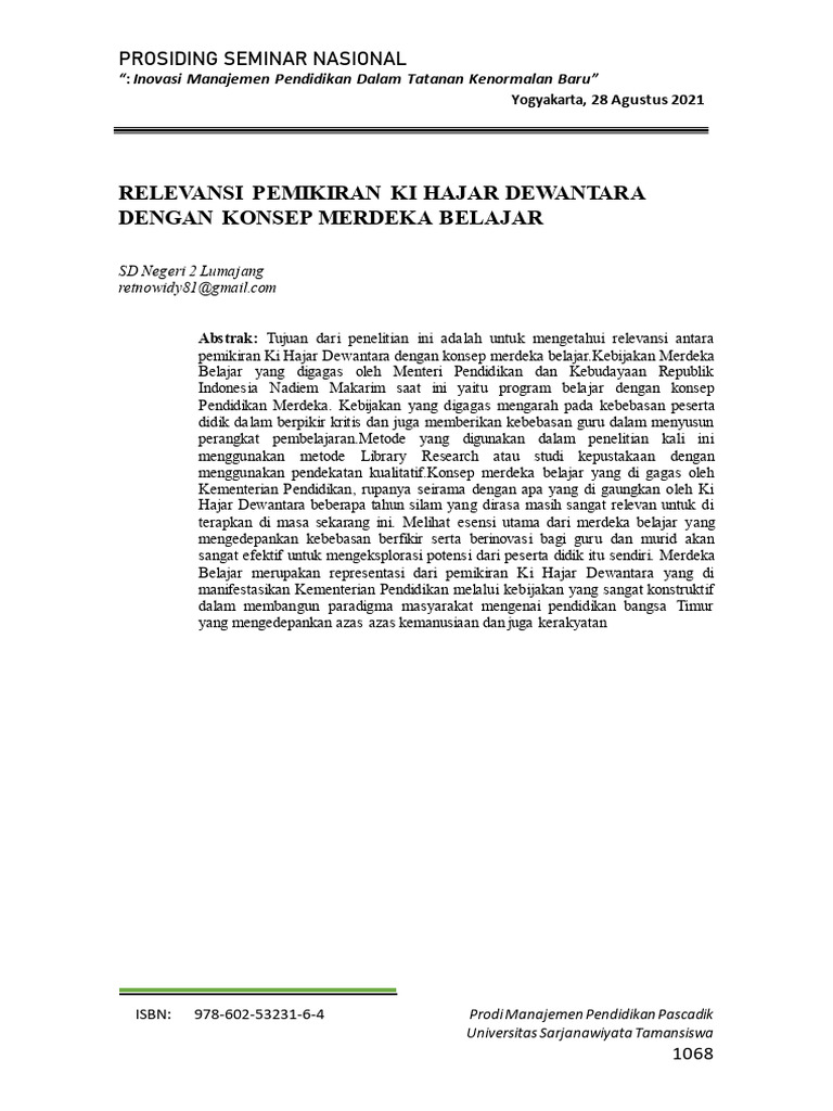 009+Revisi+Artikel+Relevansi+Merdeka+Belajar + | PDF