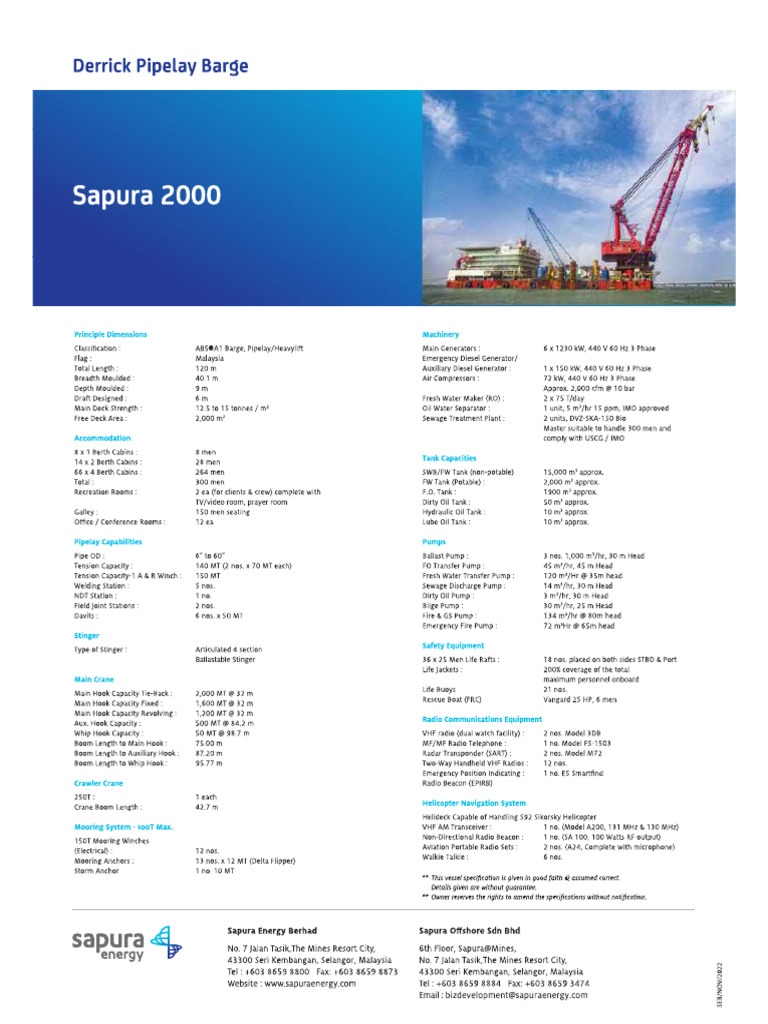 S2000 - Vessel Specification | PDF