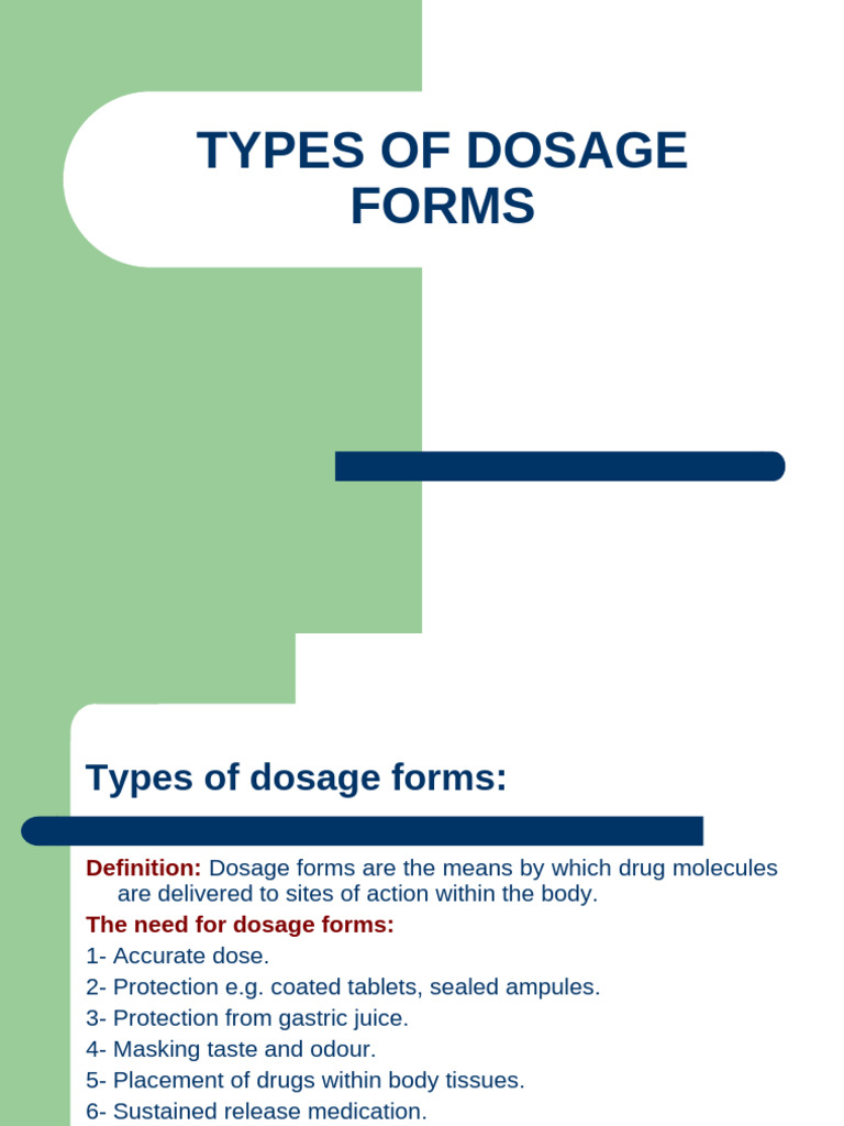 A. Types of Dosage Forms Lecture 1 | PDF | Topical Medication | Tablet ...