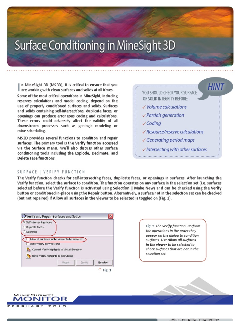 Surface - Conditioning in MineSight | Download Free PDF | Areas Of Computer Science | Computing