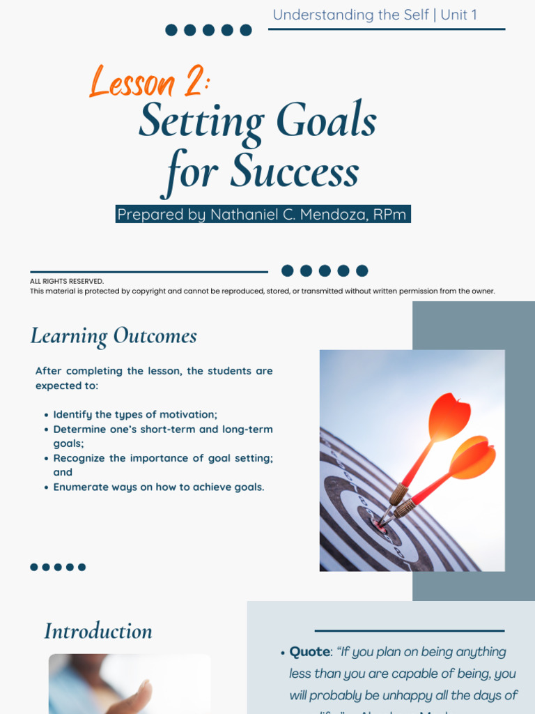Goal Setting Strategies for Success | PDF | Self Efficacy | Motivational