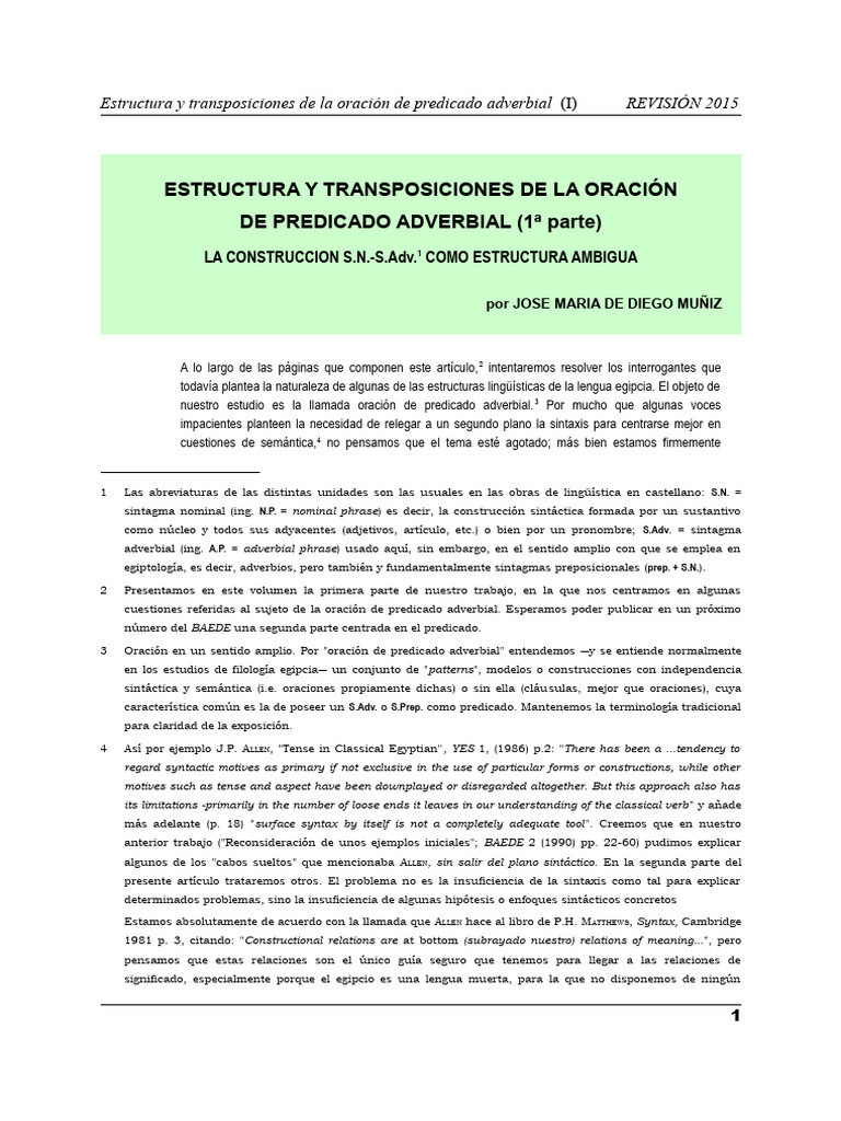 Estructura y Transposiciones de La Orac | PDF | Adverbio | Oración (Lingüística)