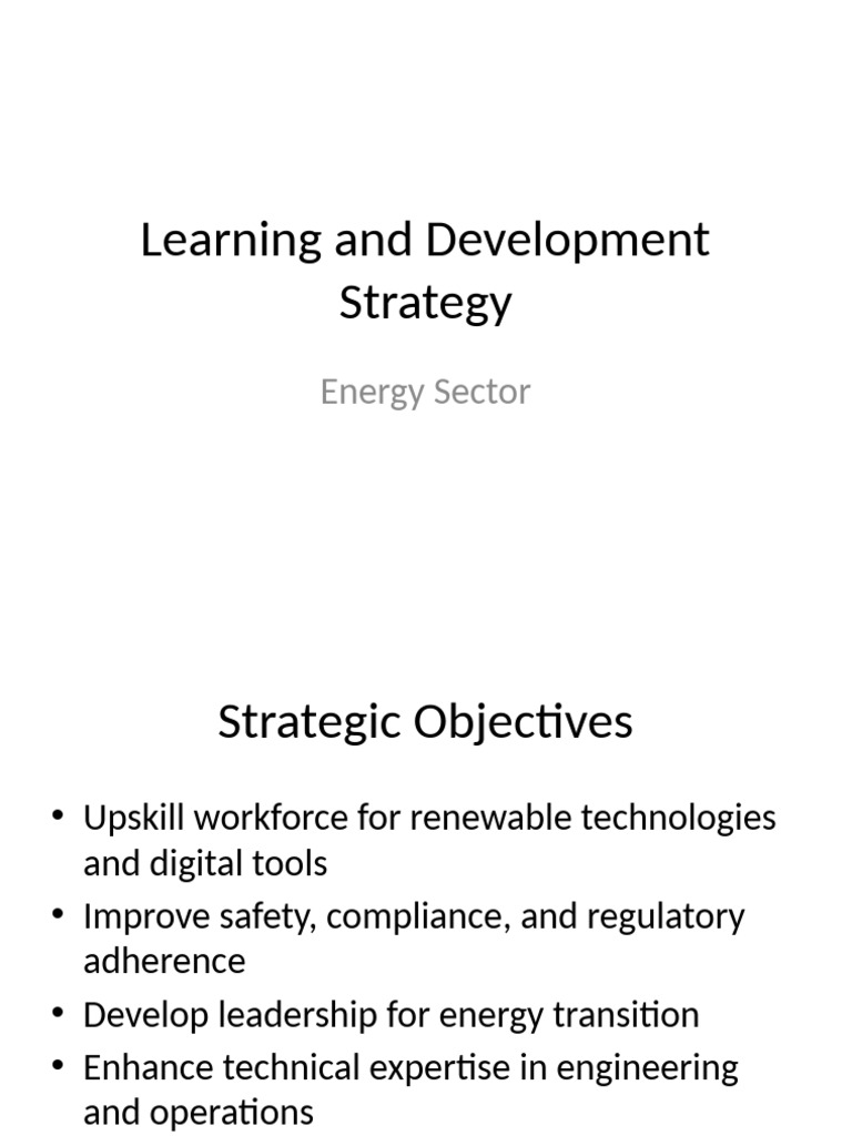 Learning and Development Strategy Energy Sector | PDF