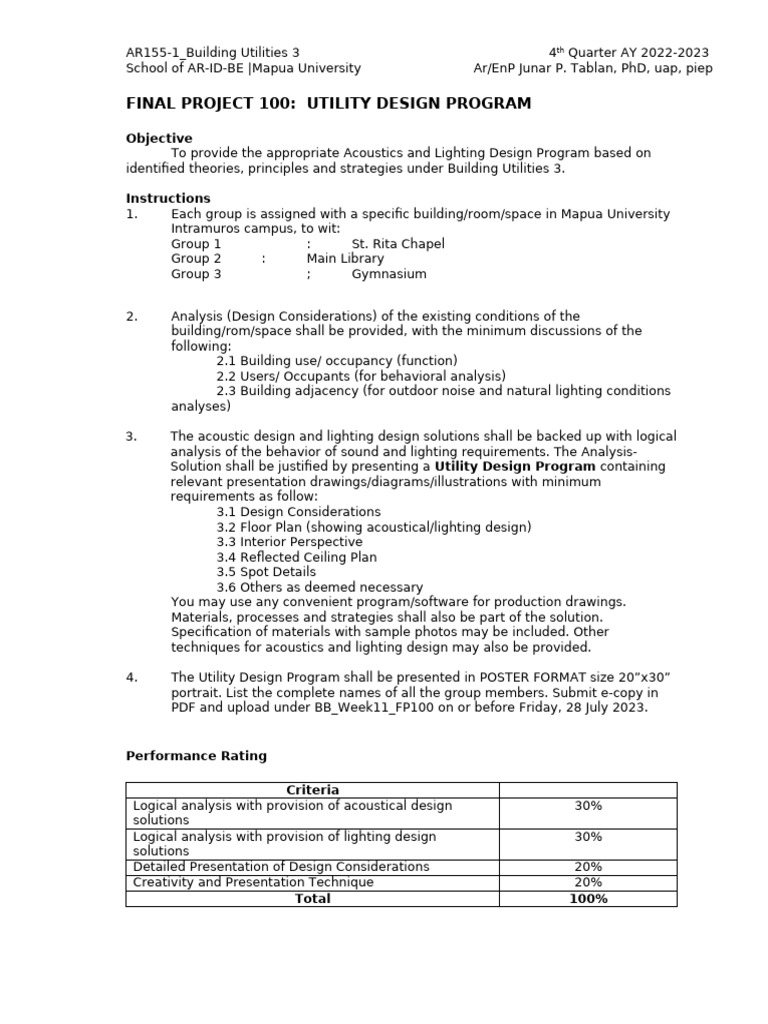 Utility Design Program - BU3 - July2023 | PDF