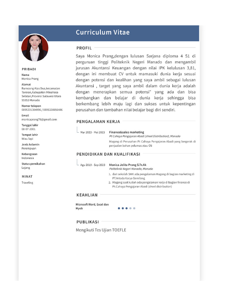 CV Monica Prang | PDF