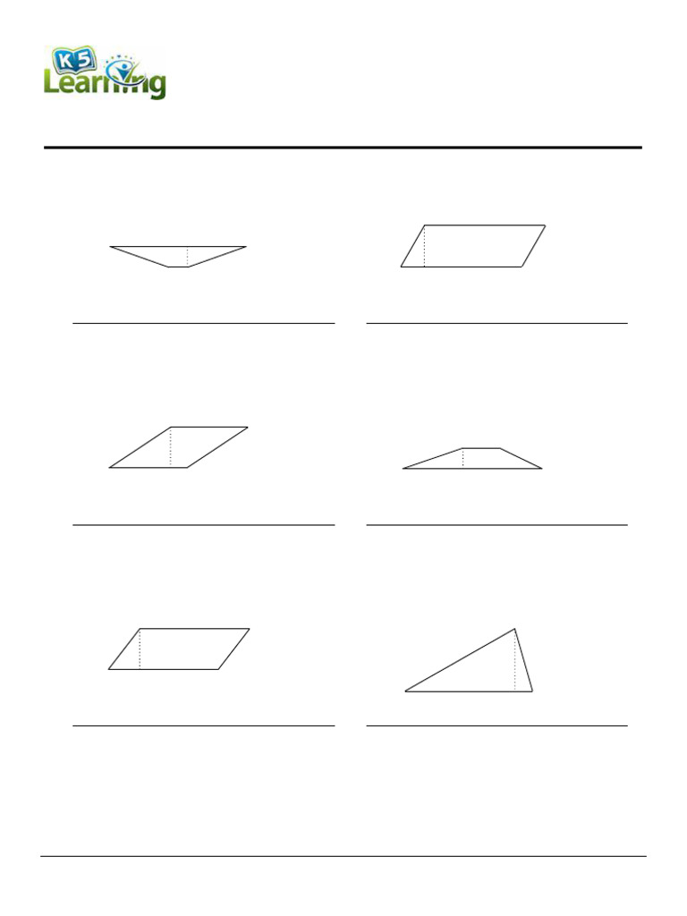 Grade 6 Area of Triangles Parallelograms Trapezoids C | PDF