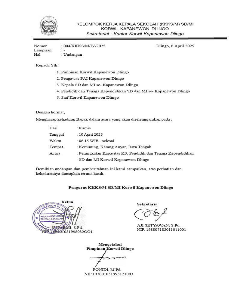 Undangan Peningkatan Kapasitas Dan Rundown Acara | PDF