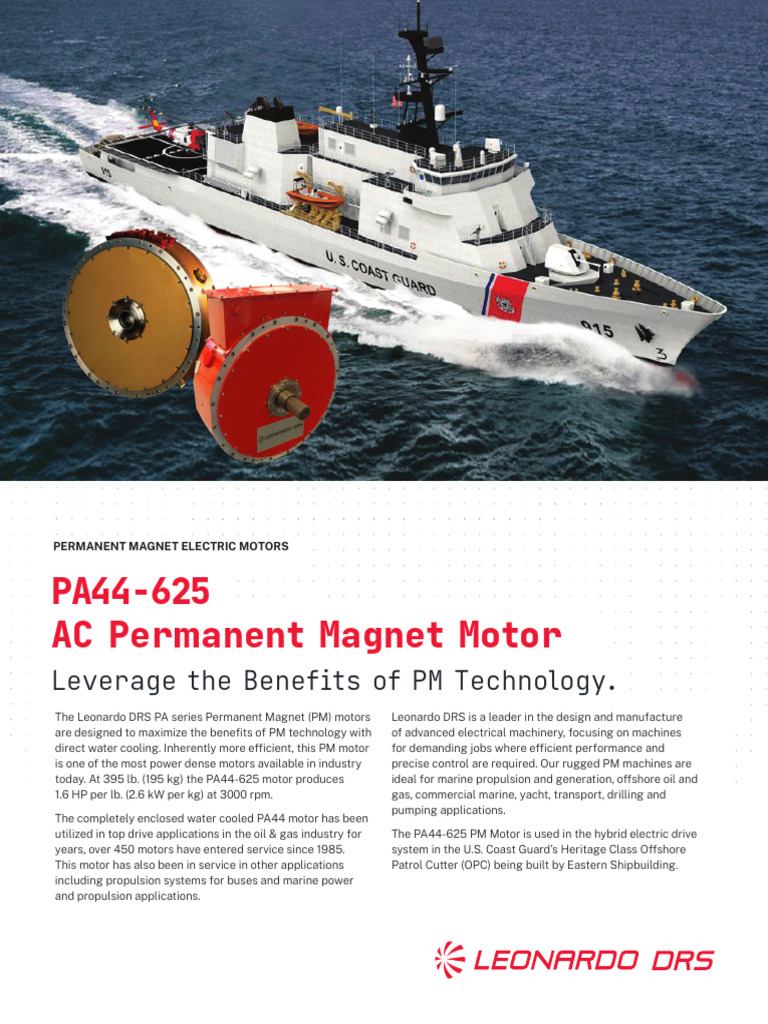 Pa44 625 Marine Datasheet | PDF | Electric Motor | Machines