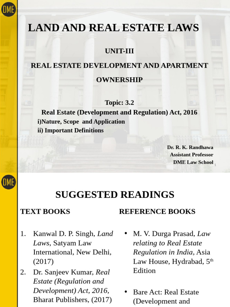 LL - 3.2 - RERA - Nature and Scope | PDF