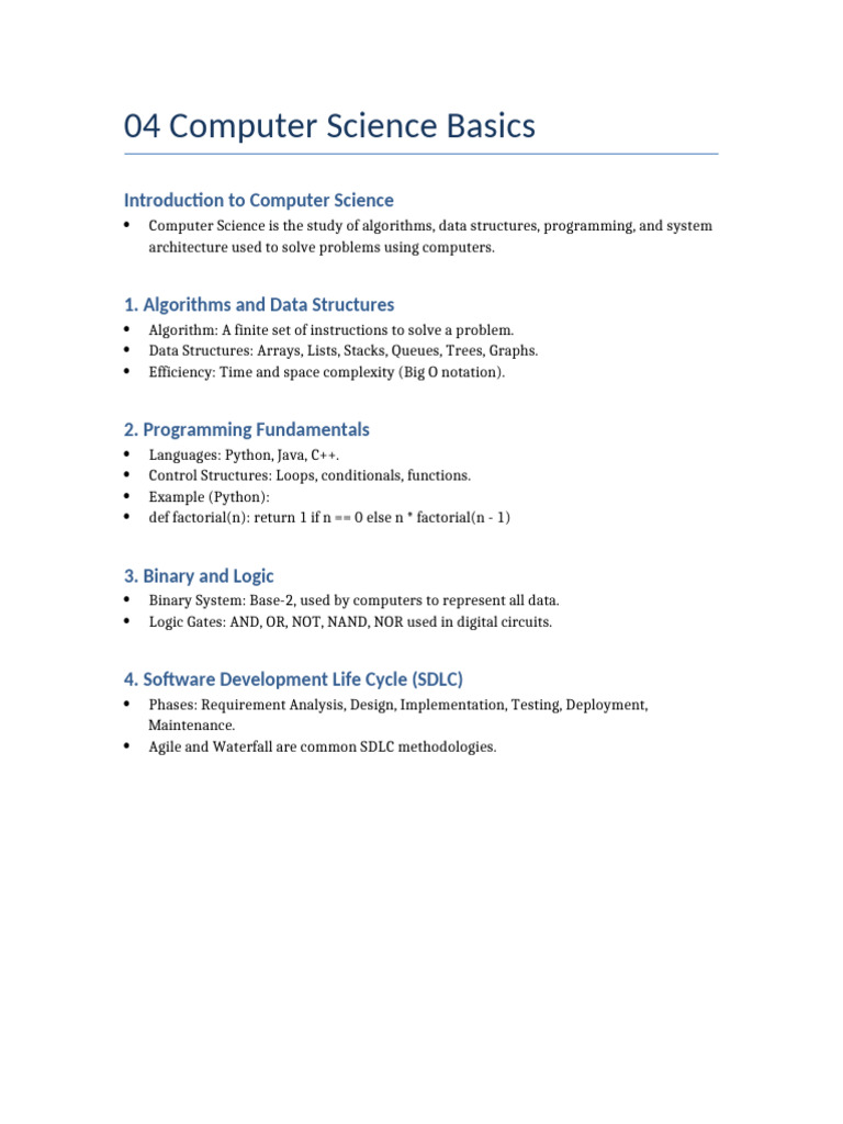 04 Computer Science Basics | PDF