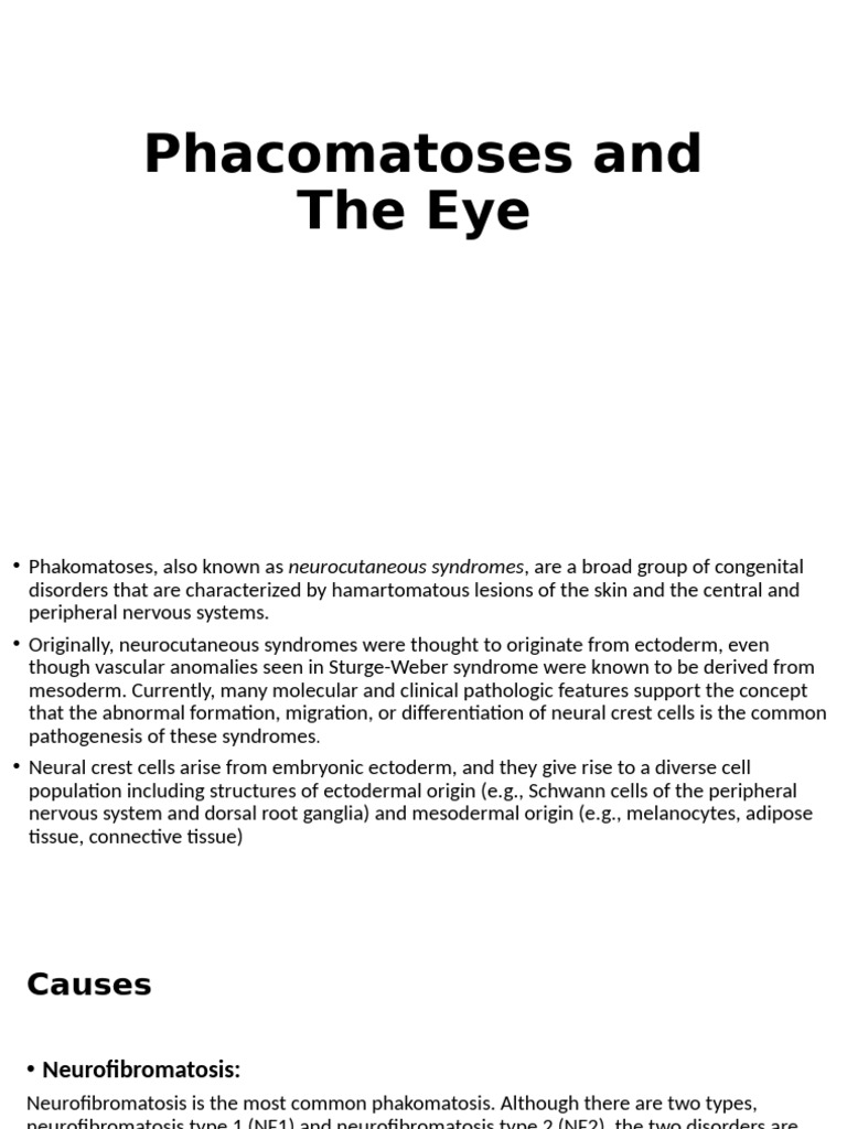 Phacomatoses and The Eye_6th SEM | PDF | Diseases And Disorders | Medical Specialties