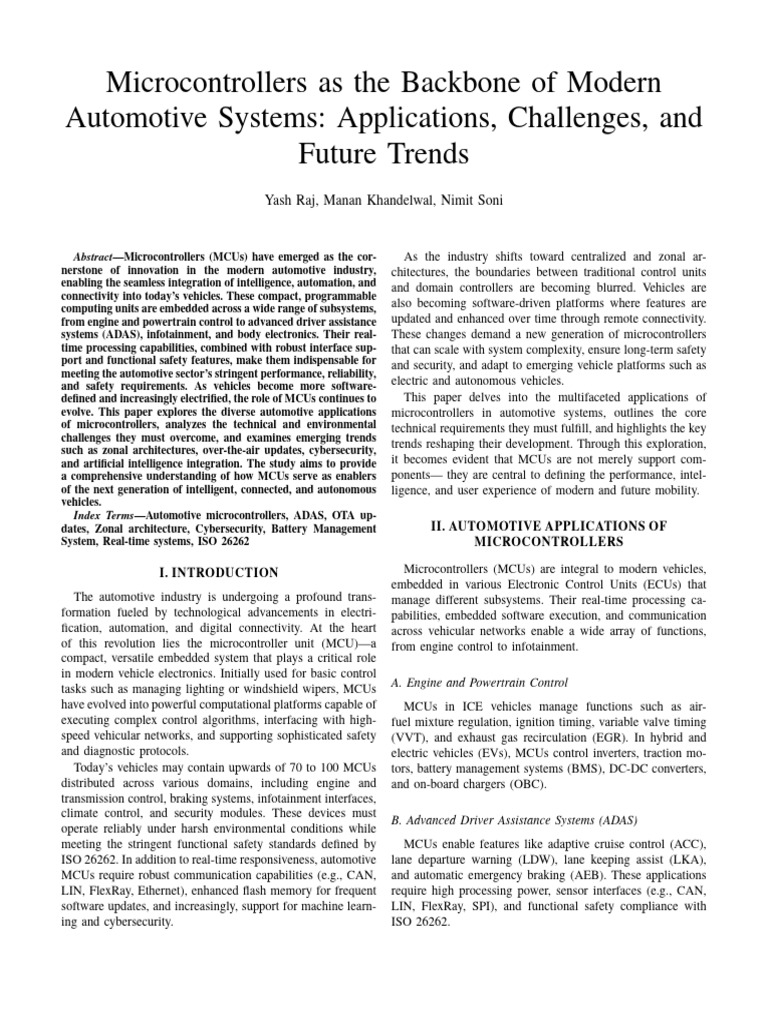 MicroController Research Paper | PDF | Microcontroller | Embedded System