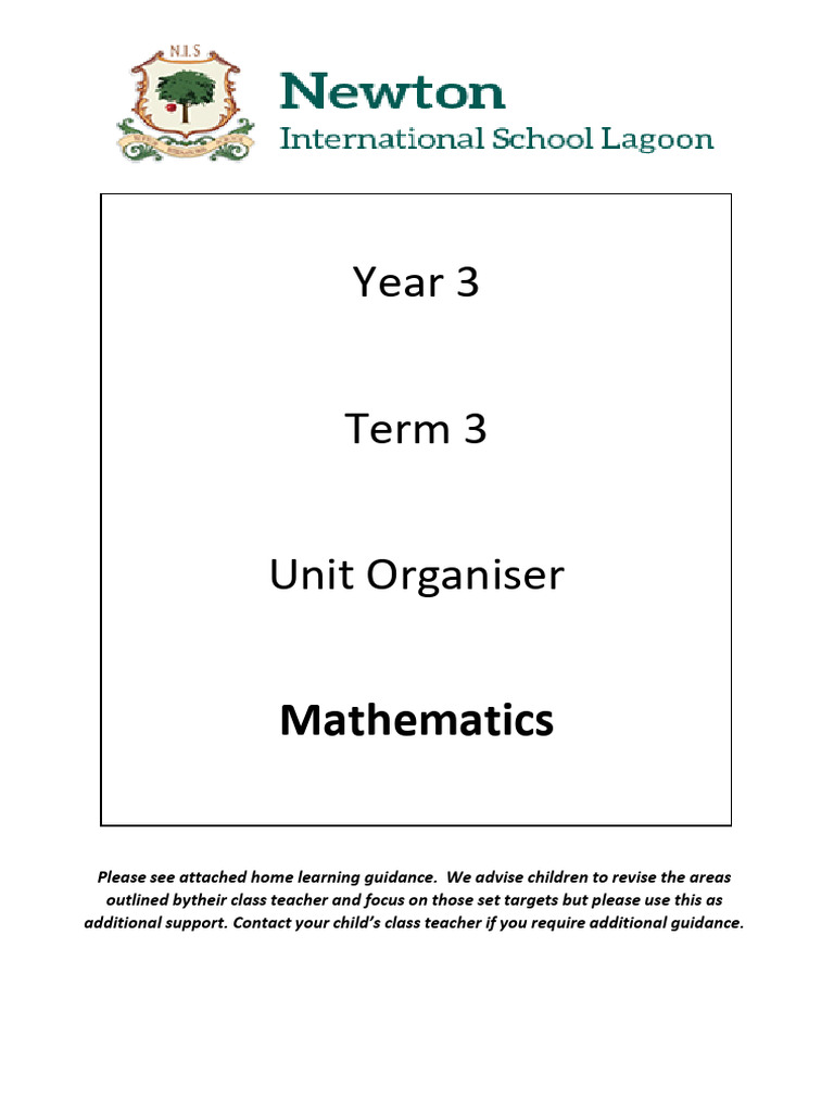 Y3 T3 Maths Unit Organiser | PDF | Litre | Volume