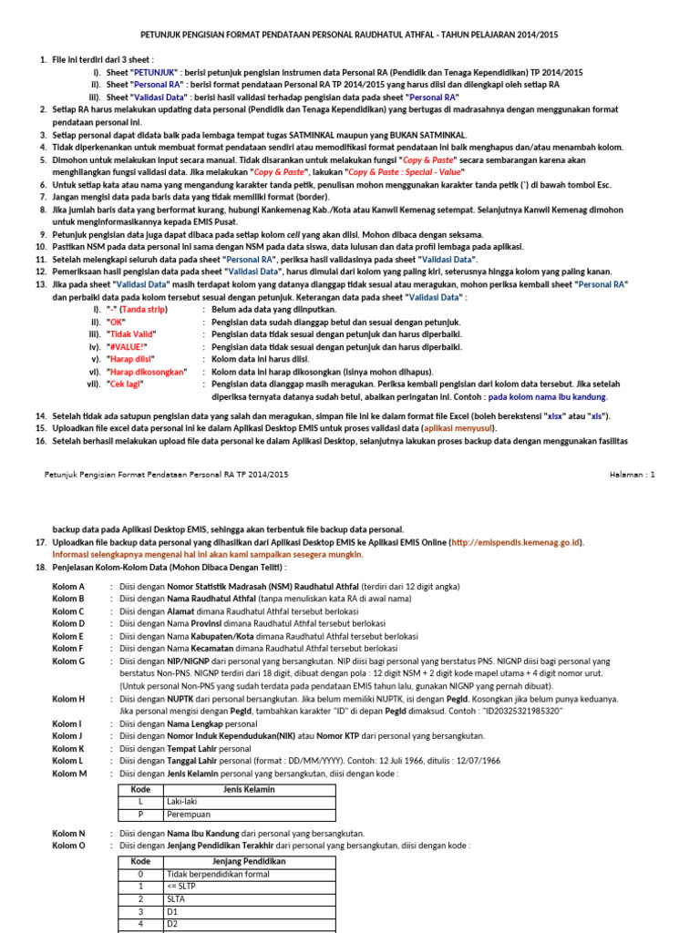 A Form RA TP 2014-2015 (Personal) | PDF