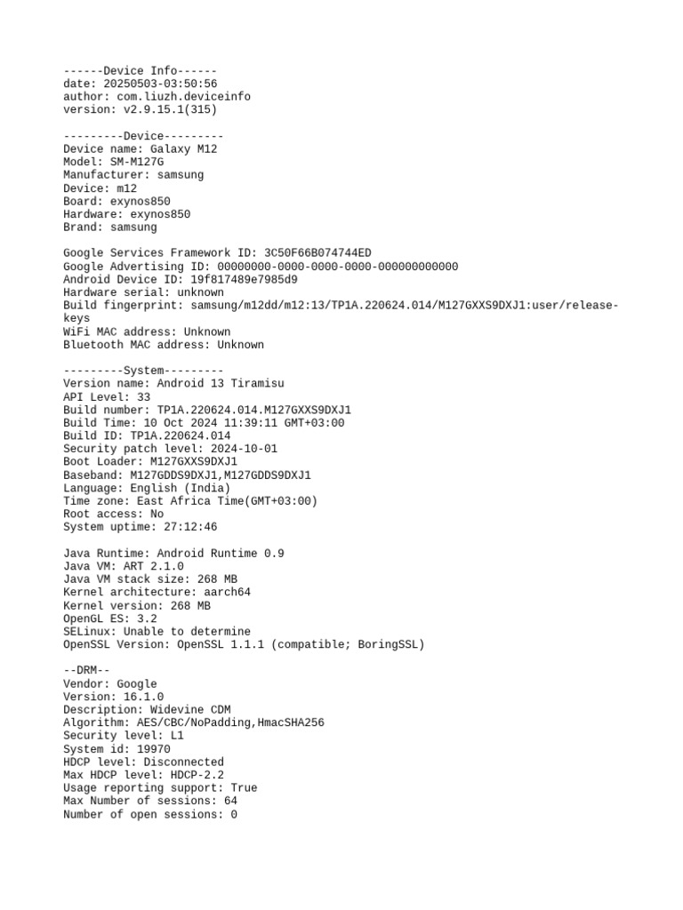 Deviceinfo 20250503-03 50 56 | PDF | Pixel | Zoom Lens