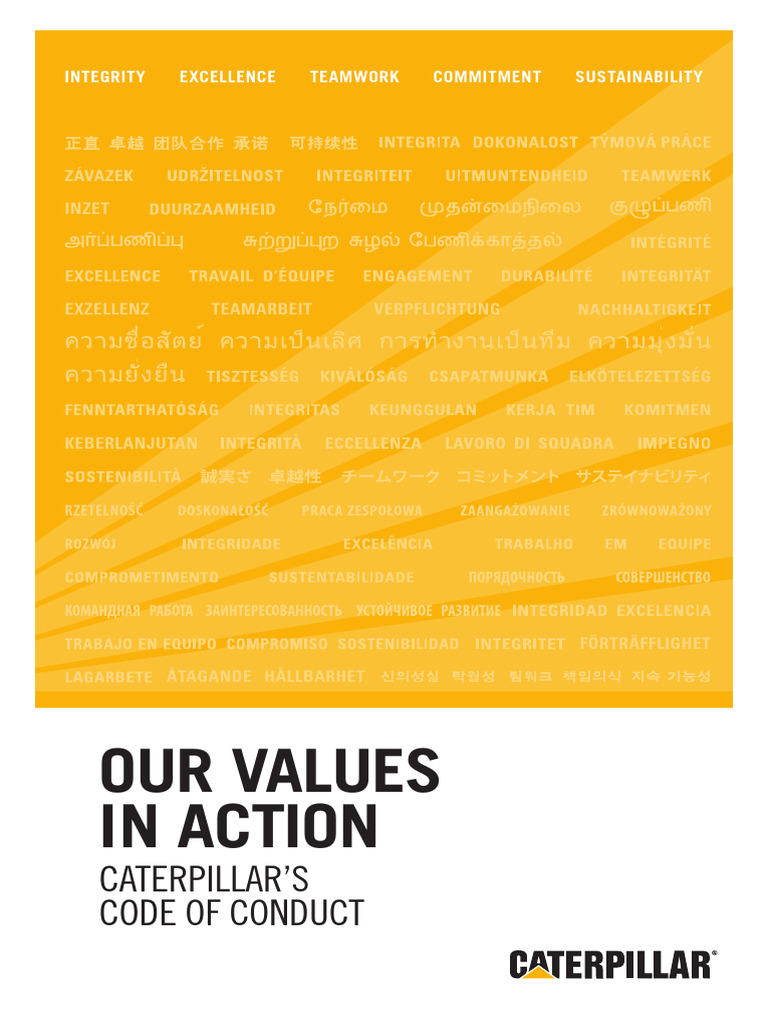 CATERPILLAR'S Code of Conduct | PDF | Supply Chain | Sustainability