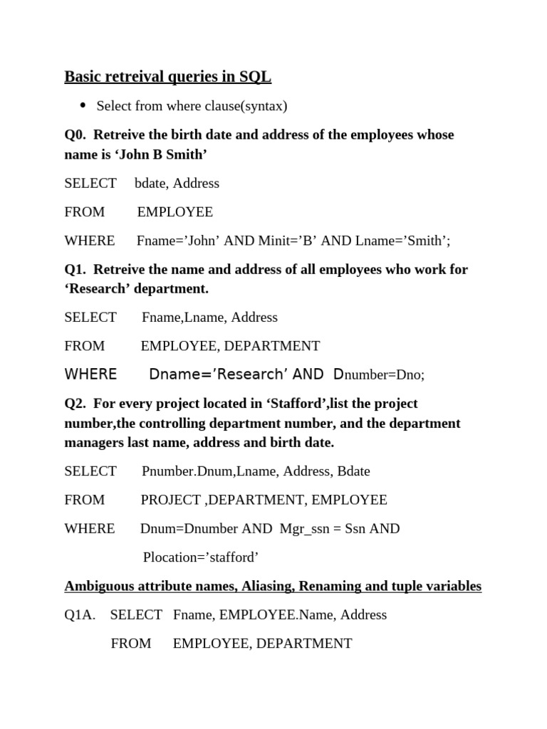 Basic Retreival Queries in SQL | PDF | Databases | Data Model