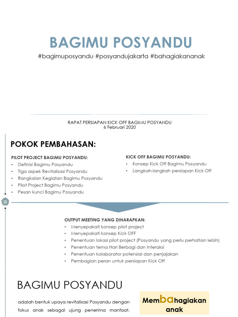 Kick Off Bagimu Posyandu - Rapat Persiapan-1 | PDF