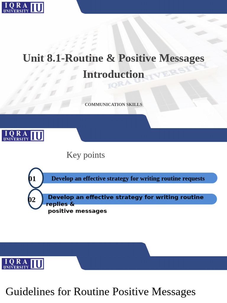 1Lecture 7 Positive Routine Messages Unit 7.1- PPT | PDF