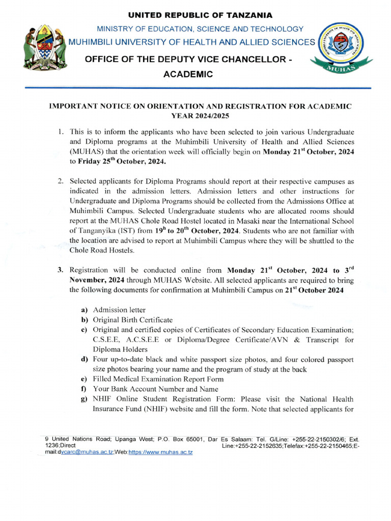 Notice On Orientation and Registration | PDF