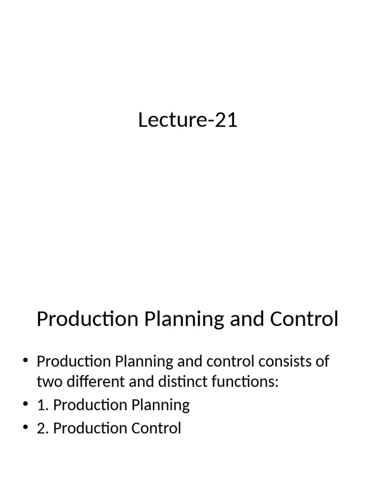 L21_Production Planning & Control (2) | PDF