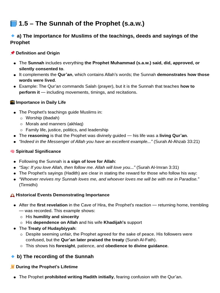 Understanding the Sunnah of Prophet Muhammad | PDF | Muhammad | Hadith