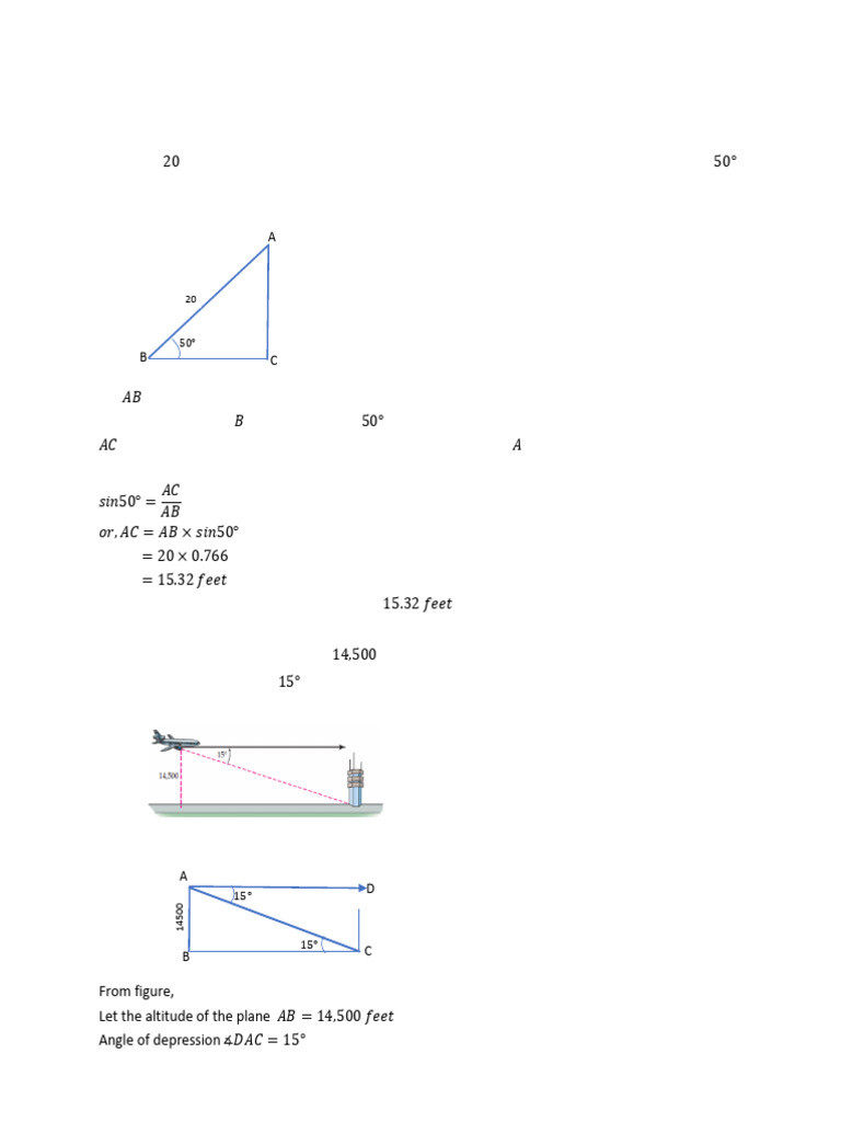 8.2 - Applications of Right Triangle Trigonometry | PDF | Elementary ...
