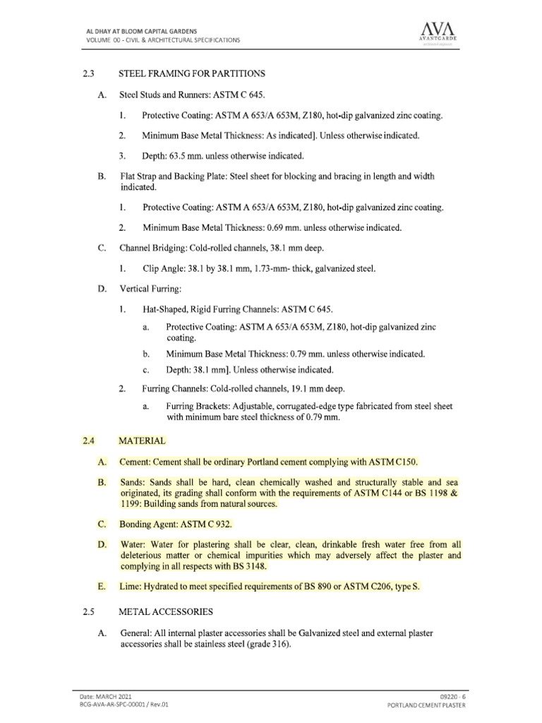 Specification Page 1 | PDF