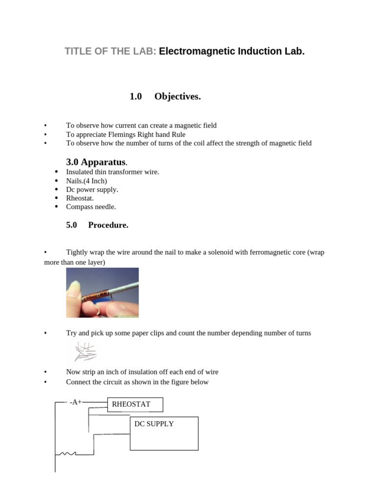 Electromagnetic Induction Lab Guide | PDF