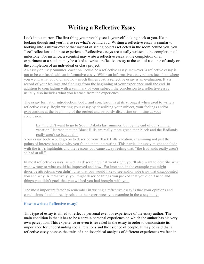How to Write a Reflective Essay | PDF | Essays | Service Learning