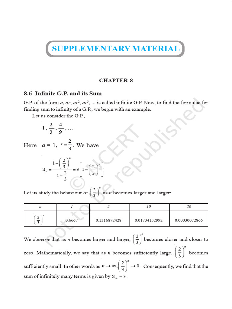 Infinite Geometric Progression Explained | PDF | Infinity | Arithmetic