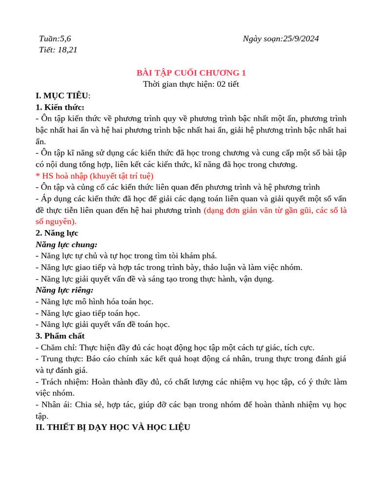 C.THANH -KHBD TOÁN 9 (TUẦN 6-18) | PDF