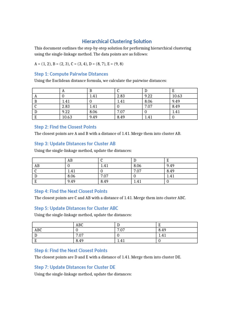 Hierarchical Clustering Solution 1 | PDF | Cluster Analysis | Spatial Analysis