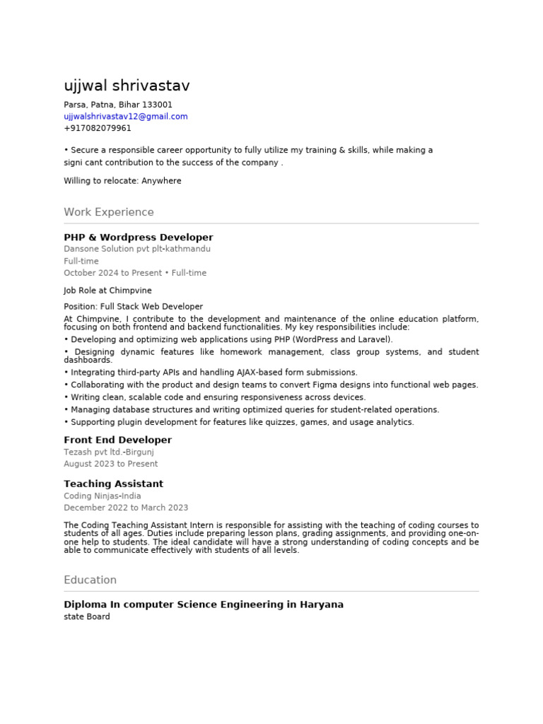 Ujjwal Shrivastav | PDF