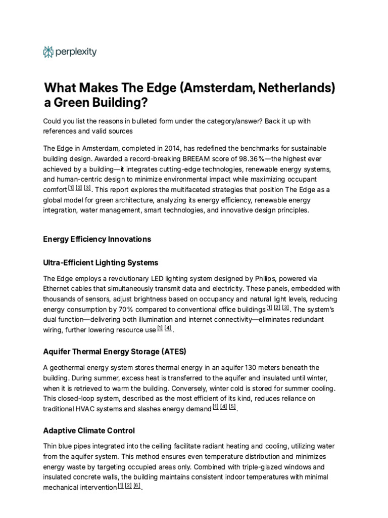 The Edge Amsterdam: A Green Building Model | PDF | Sustainable ...