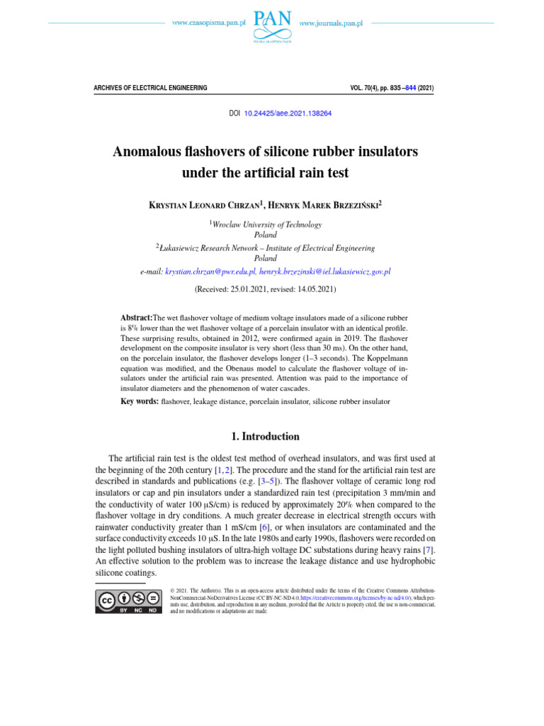 Anomalous Flashovers of Silicone Rubber Insulators Under The Artificial ...