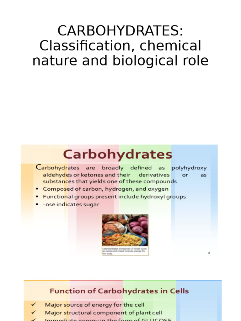 Carbohydrates: Classification and Roles | PDF