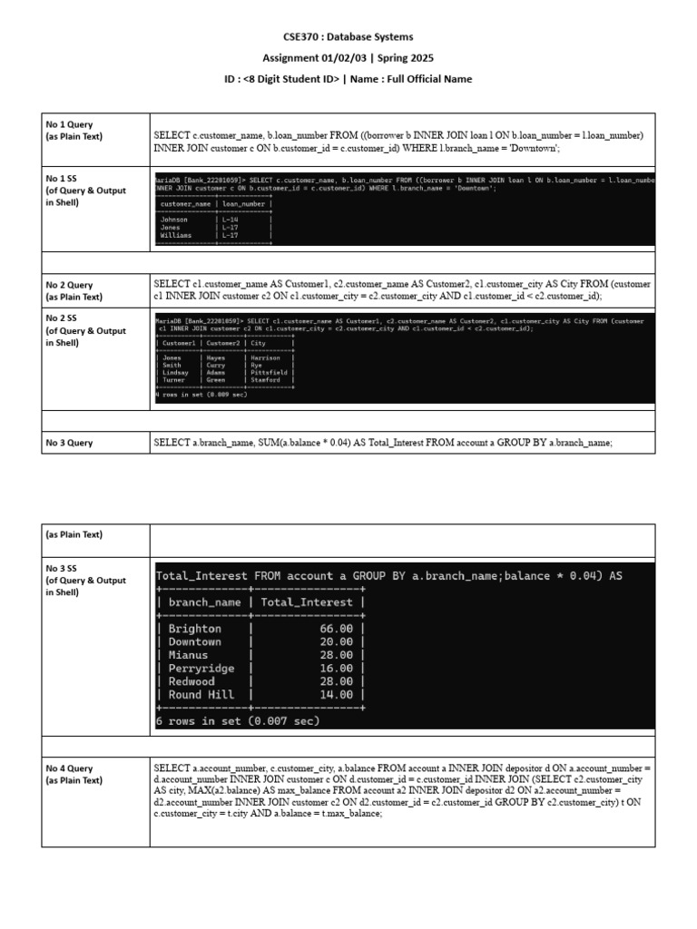 Lamia Kabir - CSE370 - Lab - 05 - Assignment03 - Spring2025 | PDF | Databases | Data Management