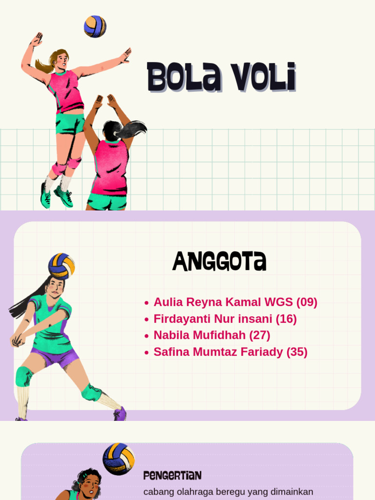 Volleyball Education Presentation in Colorful Pastel Illustrated Style ...