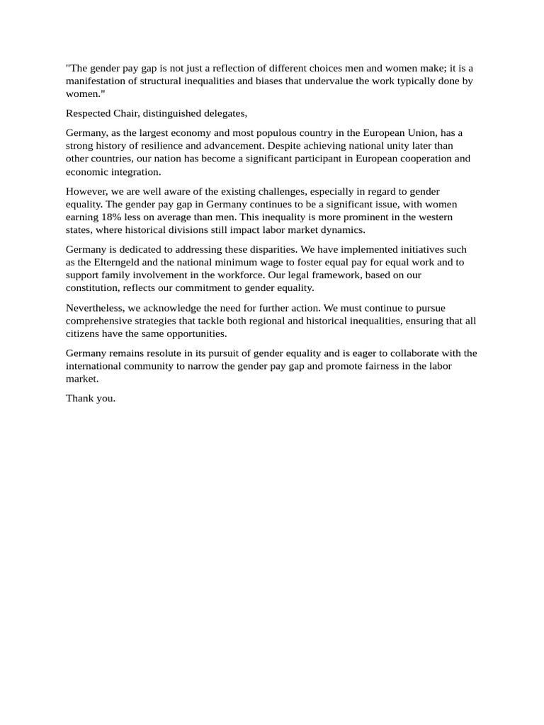 MUN - OPENING SPEECH | PDF