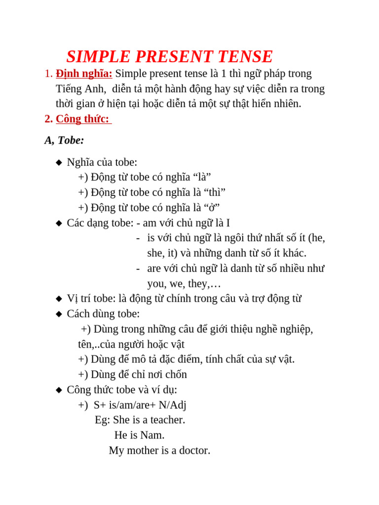 Simple Present Tense | PDF