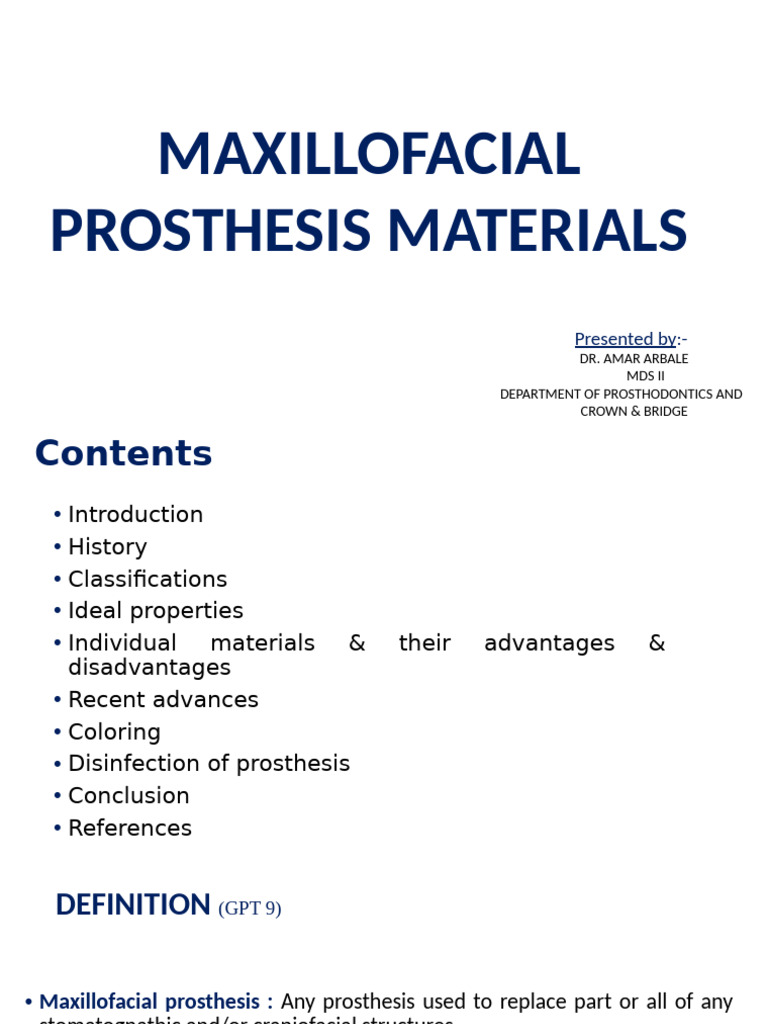 Advances in Maxillofacial Prosthesis Materials | PDF | Poly(Methyl ...