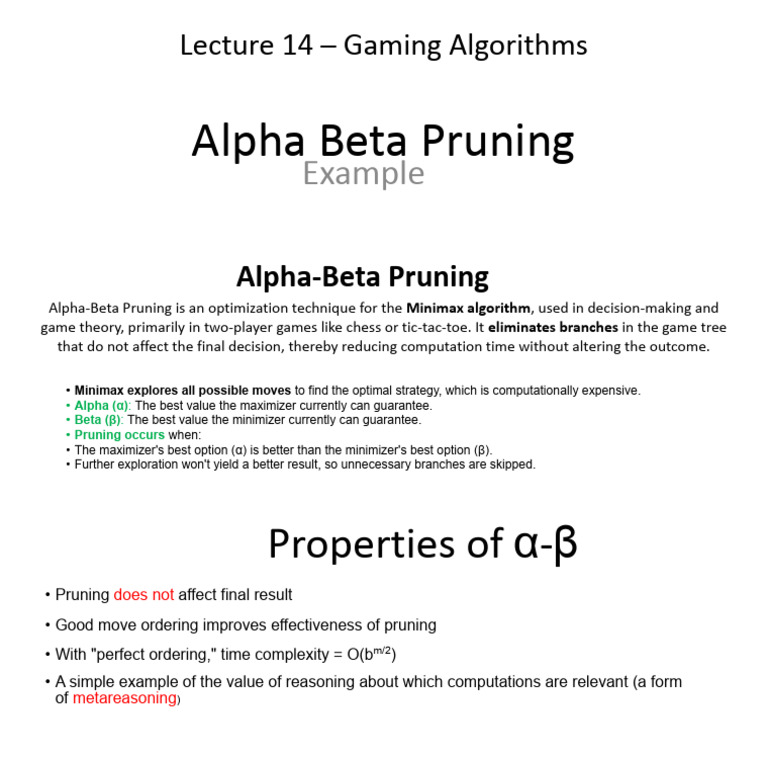 Alpha-Beta Pruning in Game Algorithms | PDF | Applied Mathematics | Game Theory