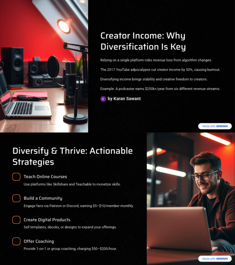 Creator Income Why Diversification Is Key | PDF