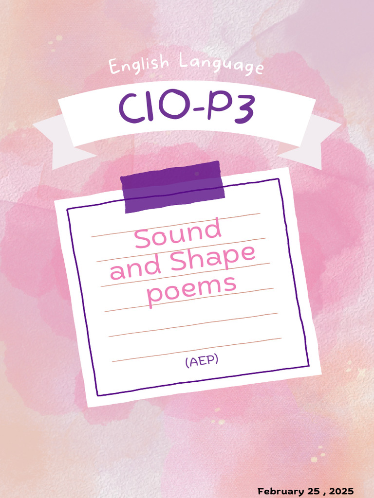 P3 CIO Eng Lang - Sound and Shape Poems (Keys) | PDF