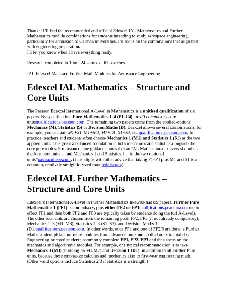Edexcel IAL Mathematics - Structure and Core Units | PDF | Mathematics ...