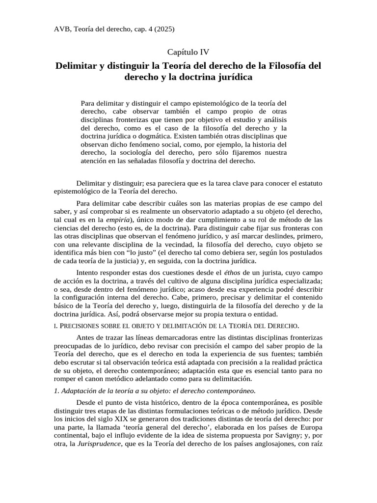 Delimitar y Distinguir La Teoría Del Derecho de La Filosofía Del ...