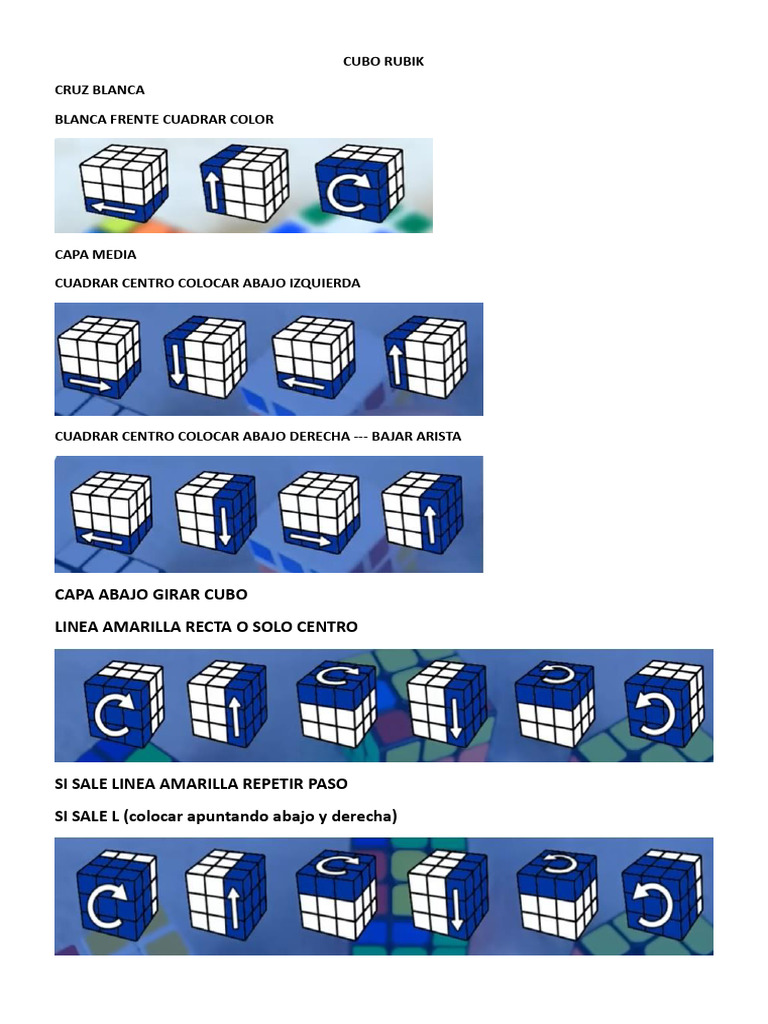 Cubo Rubik Pasos | PDF